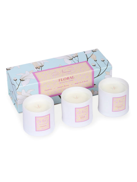 Buy Floral Set of 3 Candles Online from Niana